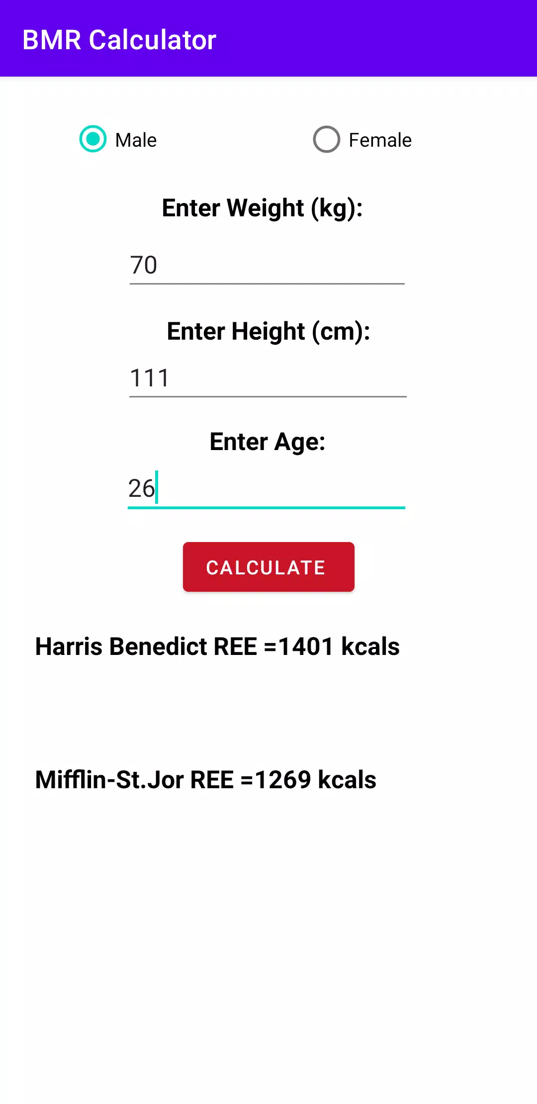 Metabolism Type Calculator
