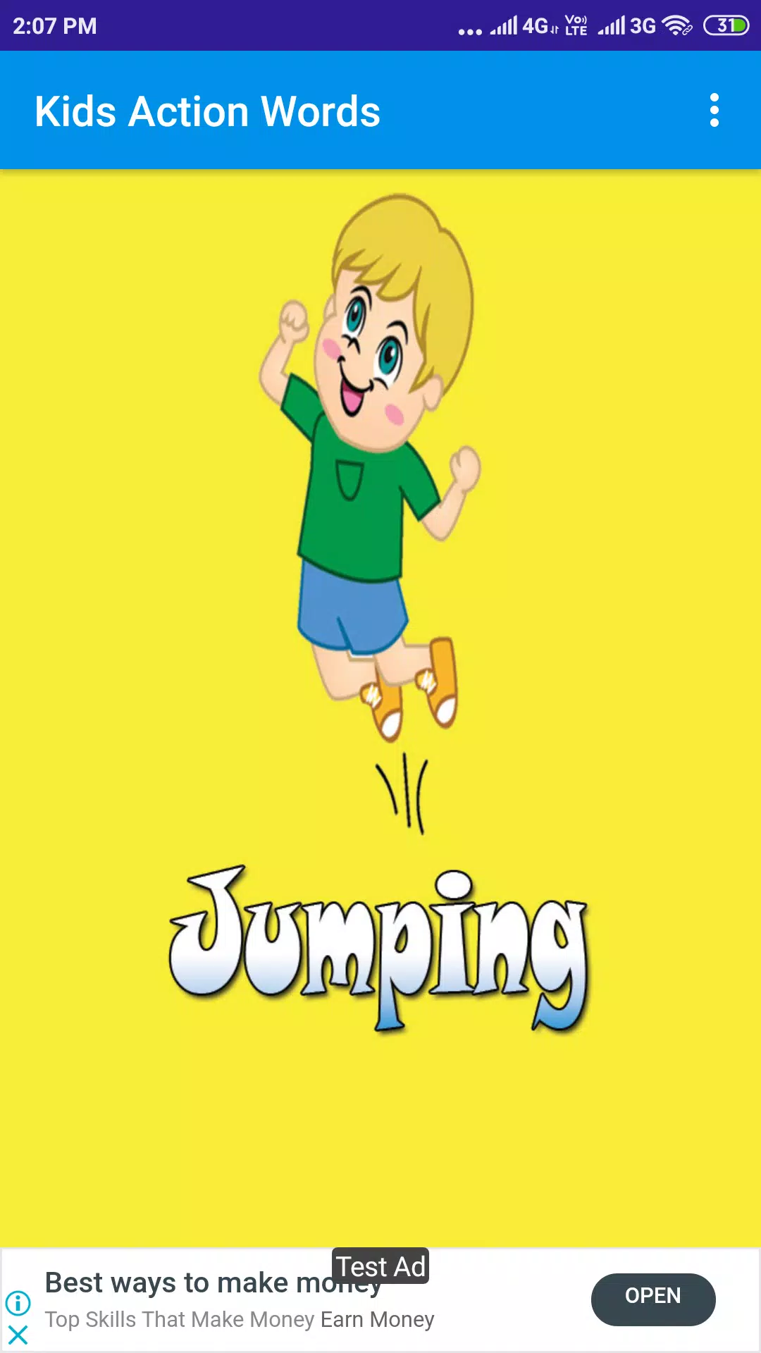 List Of Action Words For Kids