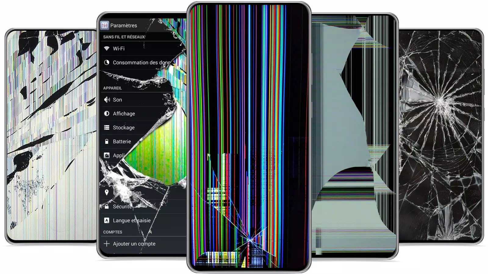 Cracked Screen Phone Wallpaper