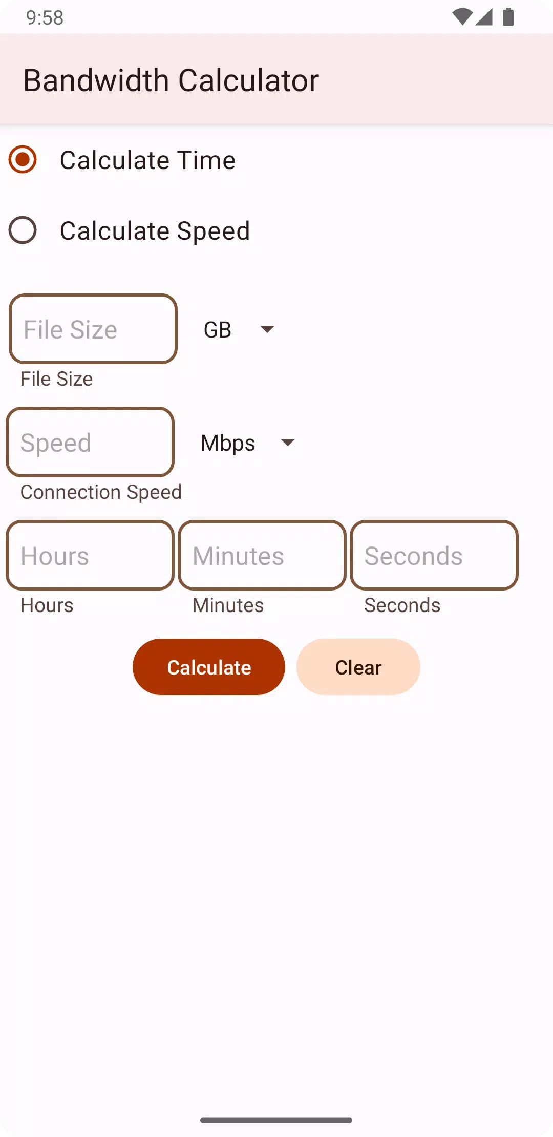 Bandwidth Speed Calculator