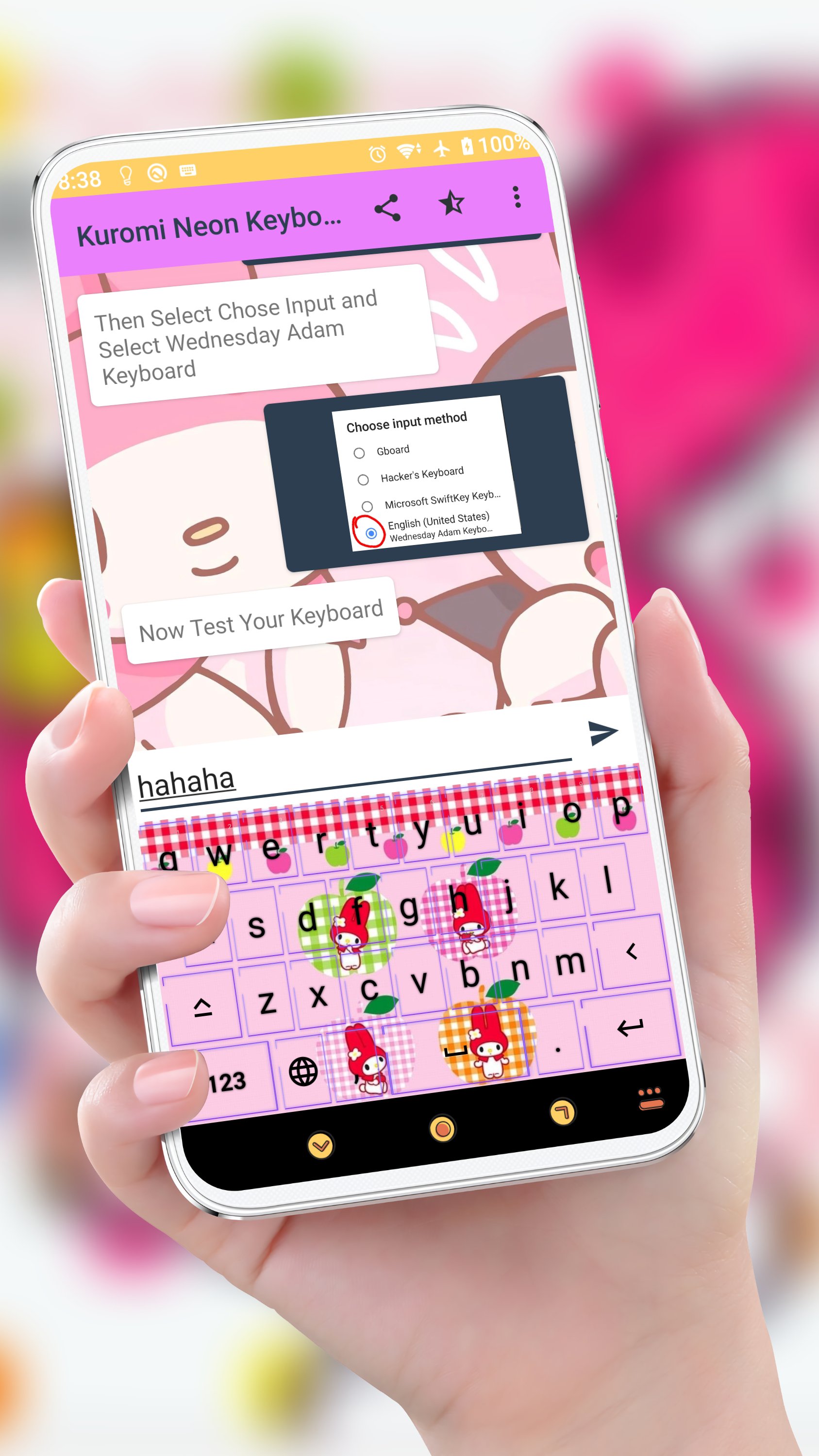 Android İndirme için Kuromi Theme Keyboard Neon APK