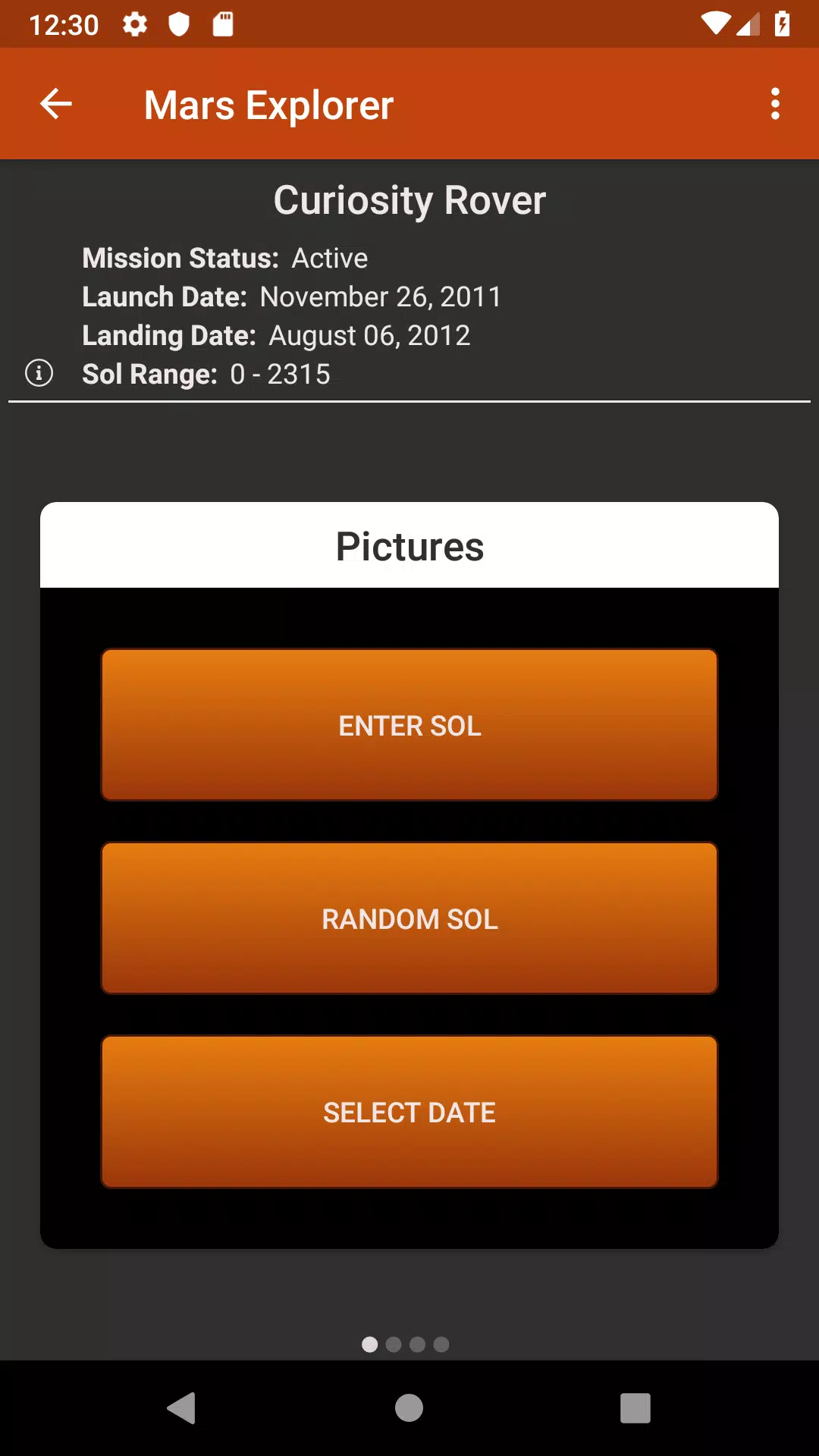 Mars Explorer Widget
