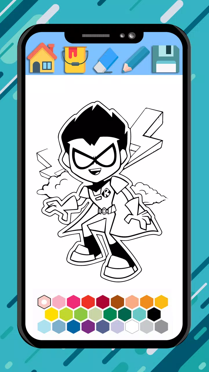 Teen Titans Playing Video Games Coloring Pages