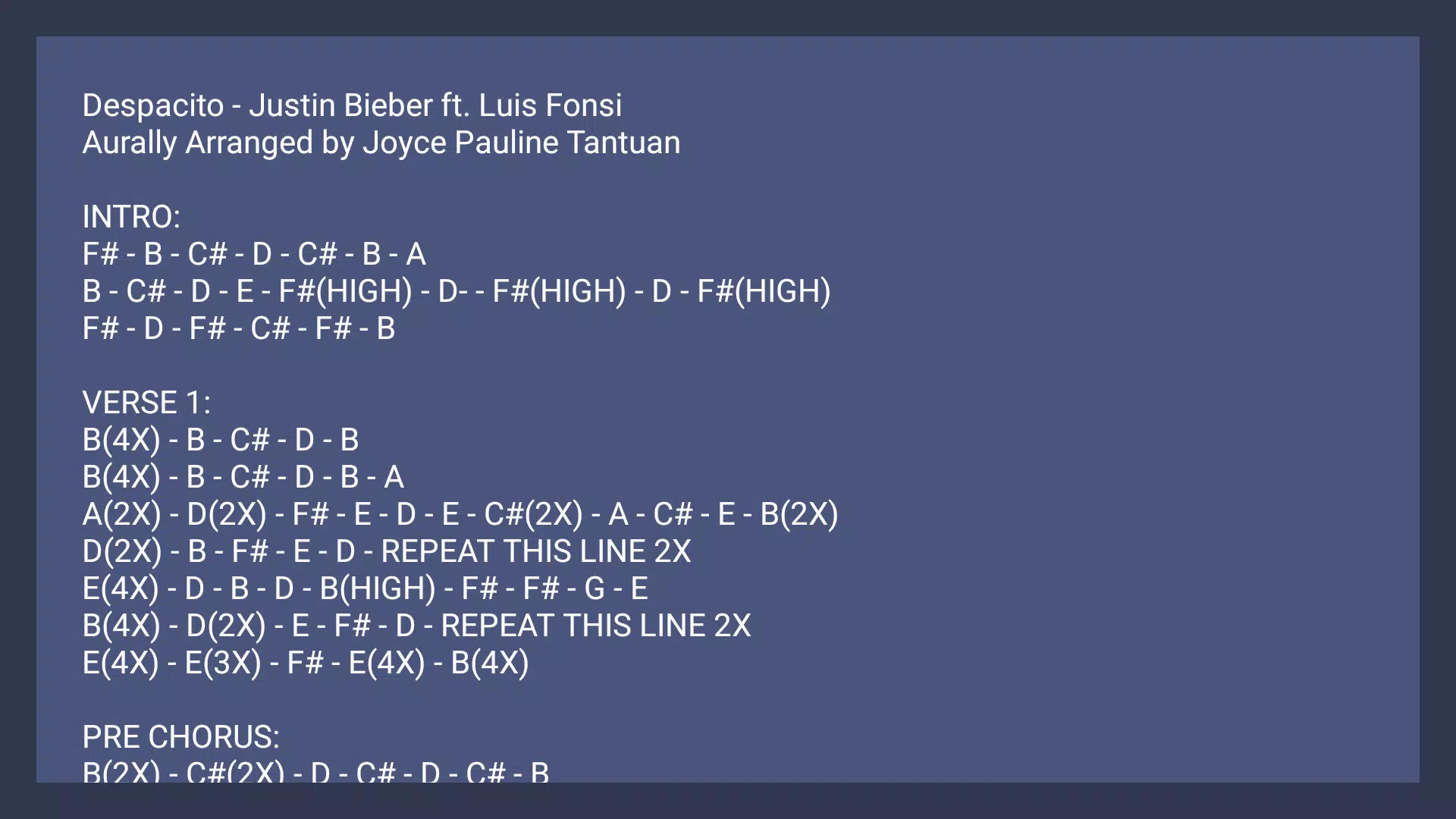 Lyre Xylophone Chords