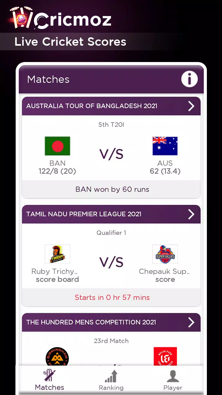 Cricket Live Score Board