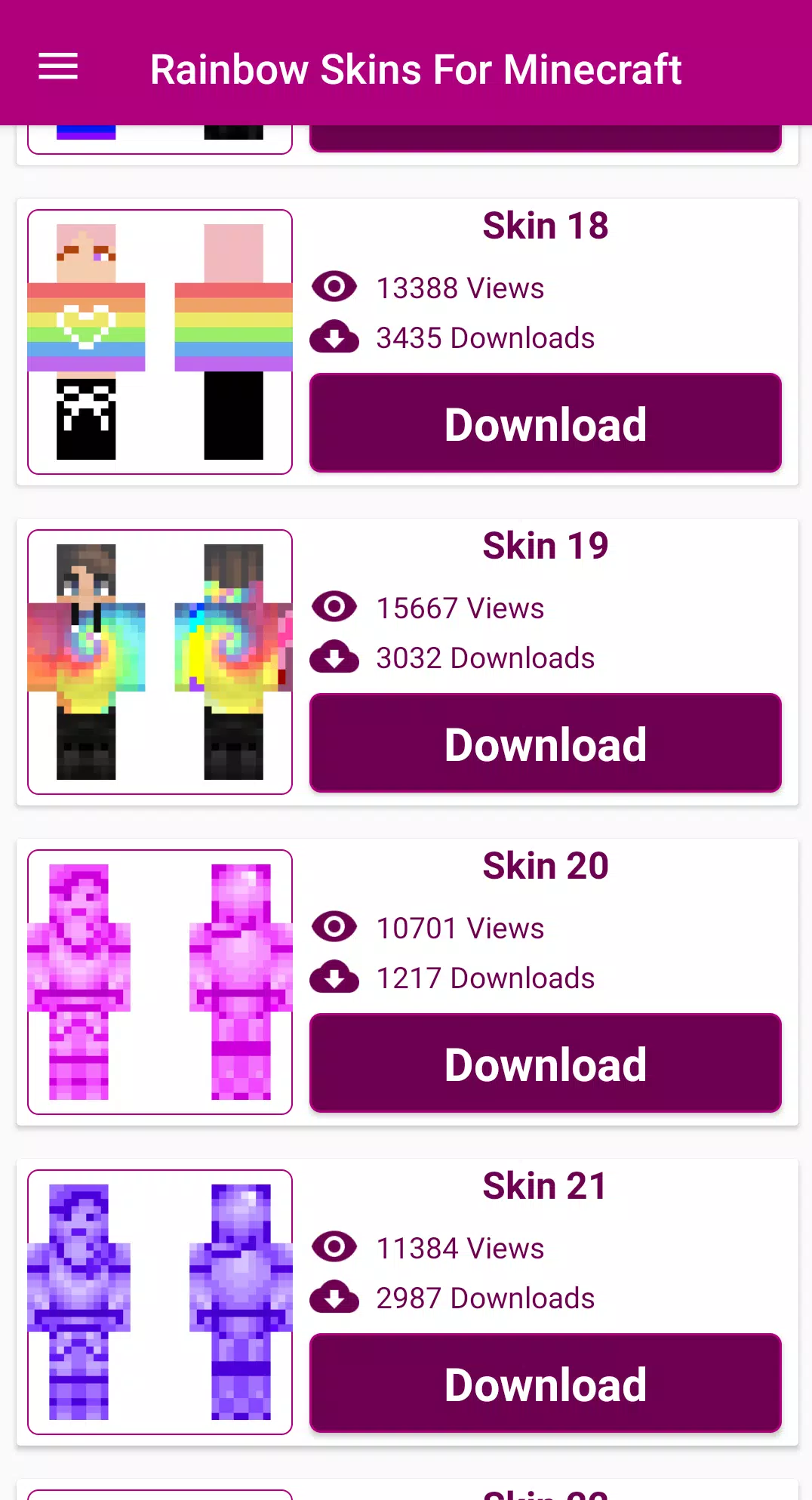 Minecraft Rainbow Skins For Girls