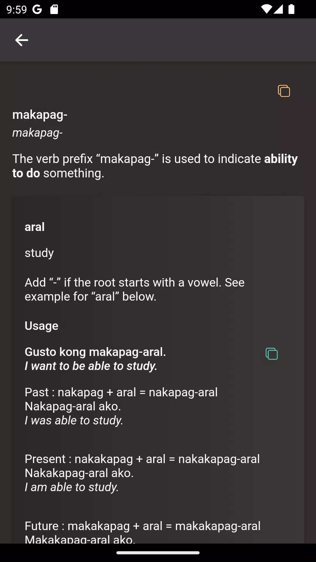 Verb Examples Tagalog