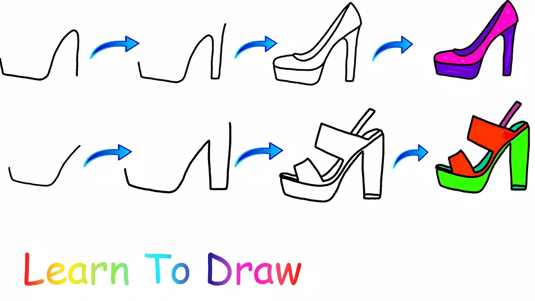 How To Draw Heels Step By Step