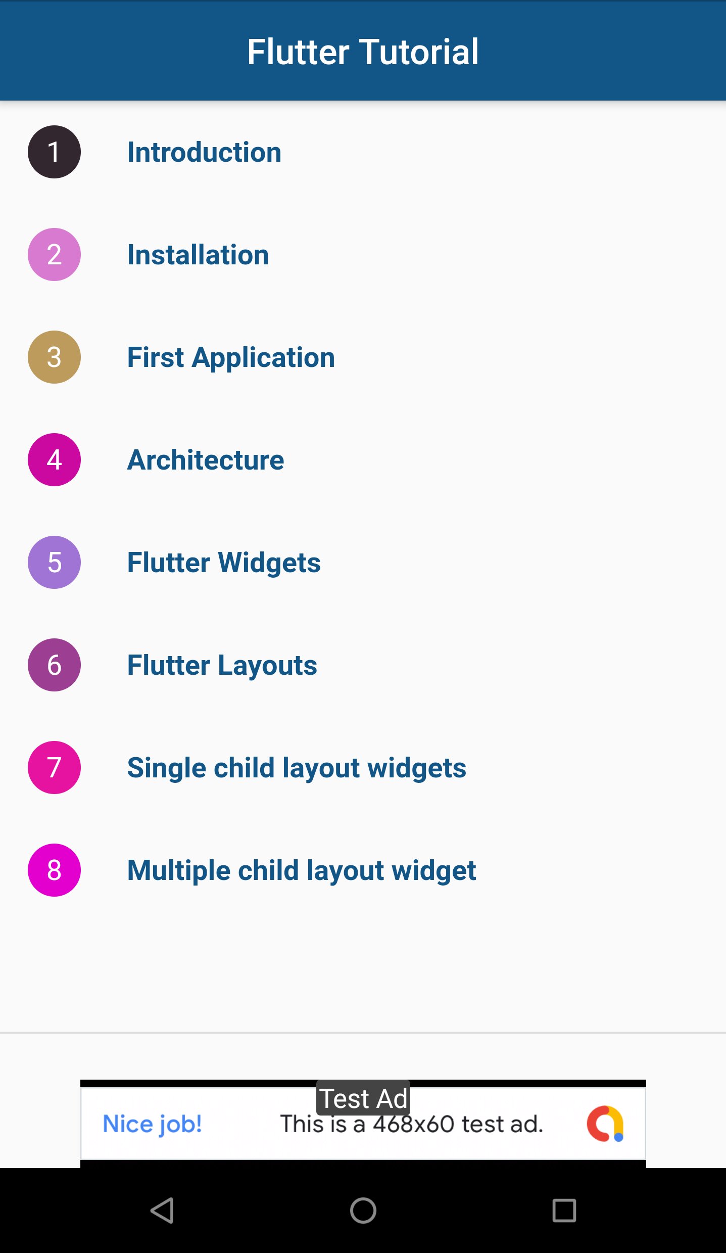 Flutter Tutorial APK for Android Download