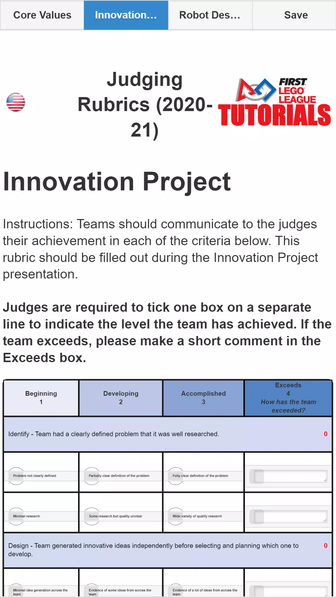 Judging Rubric Pg First Lego League, Good Presentation,, 53% OFF