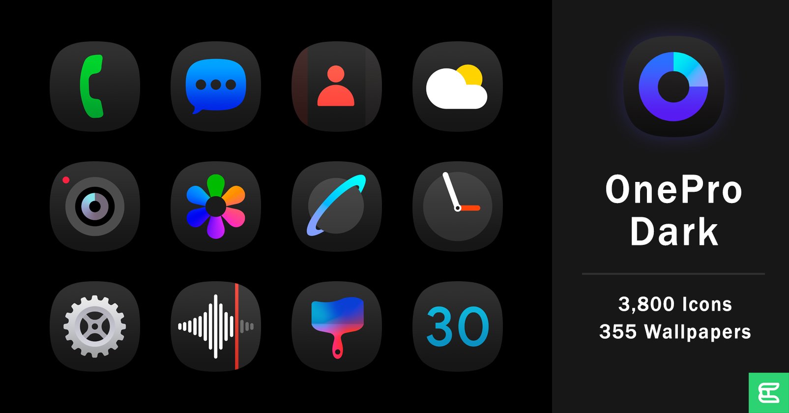OnePro (Dark) - Icon Pack Latest Version 1.2.6 for Android