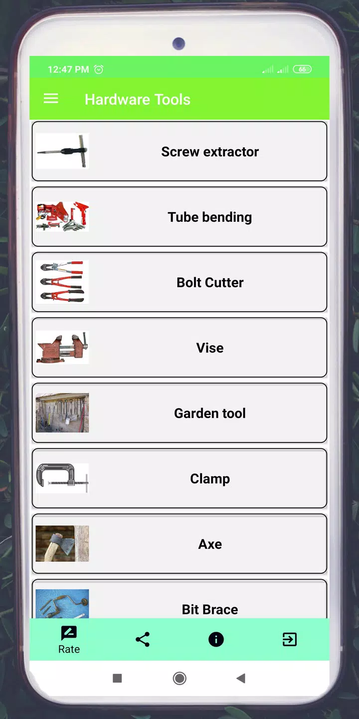 Hardware Tools With Their Name