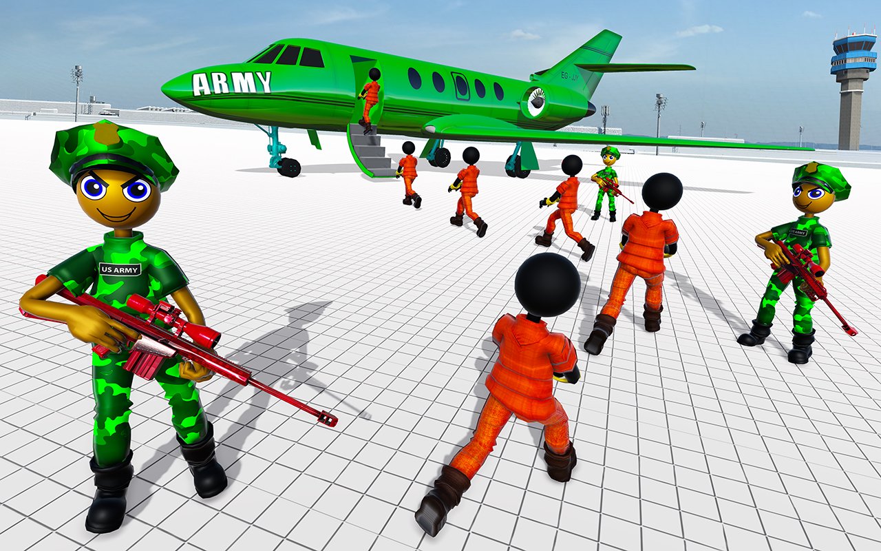 US Army Stickman Prisoner Transport APK للاندرويد تنزيل