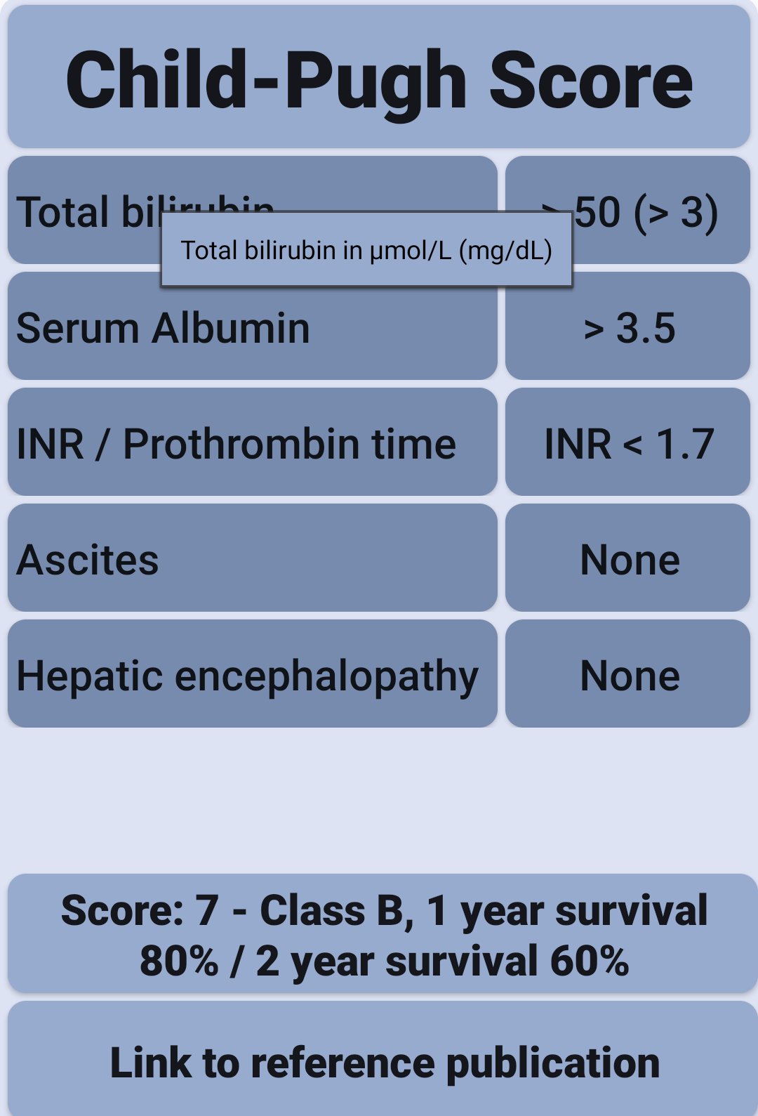 Descargar Child-Pugh Score APK Última Versión 1.4 para Android