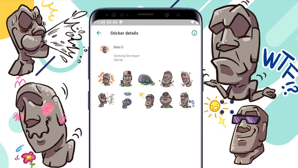 Sticker Batu Moai WAStickerApp APK for Android Download