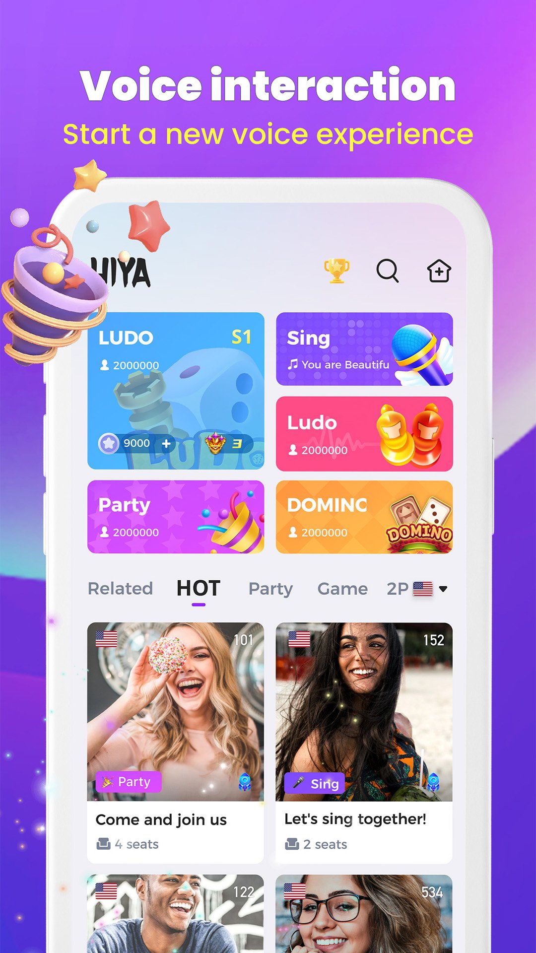 Hiya Chat free voice chat for Android - APK Download
