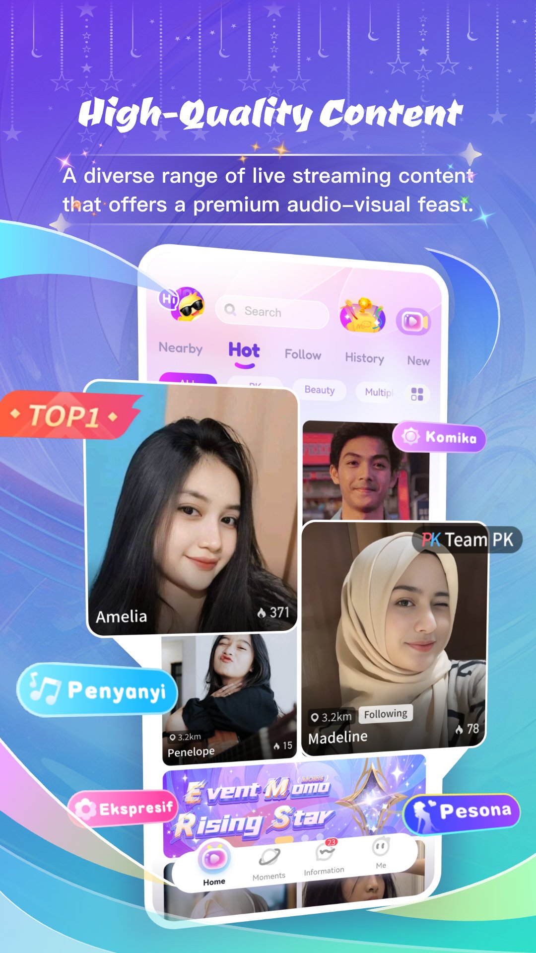 Download Momo Live - Live Stream & Chat Latest Version 1.9.8 Android ...