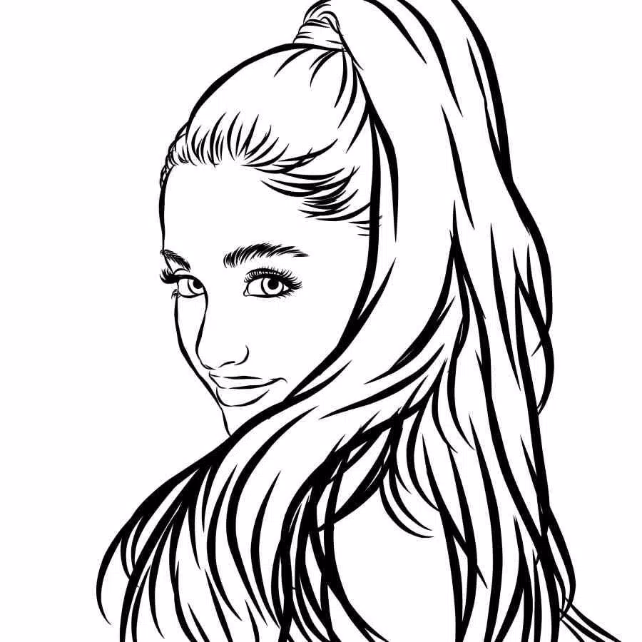 Ariana Grande Drawing Outline