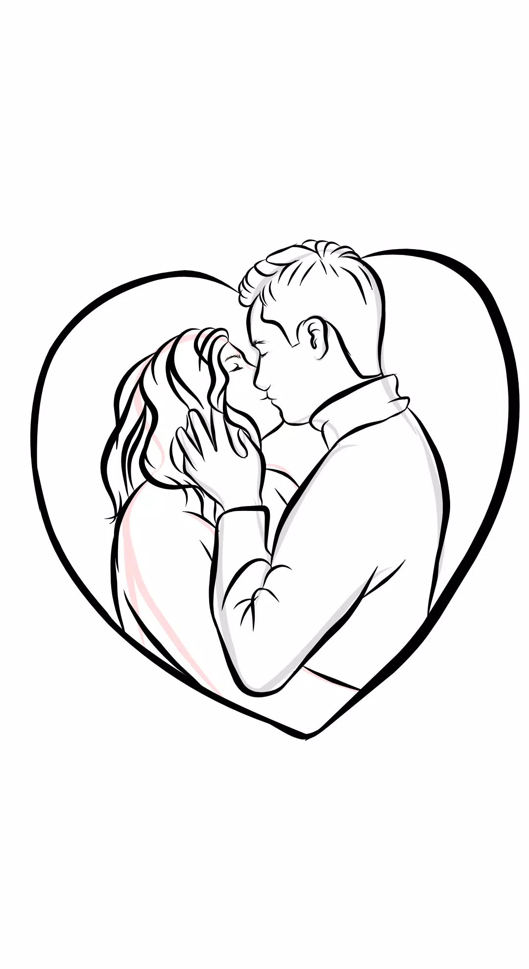 How To Draw Two People Kissing Step By Step