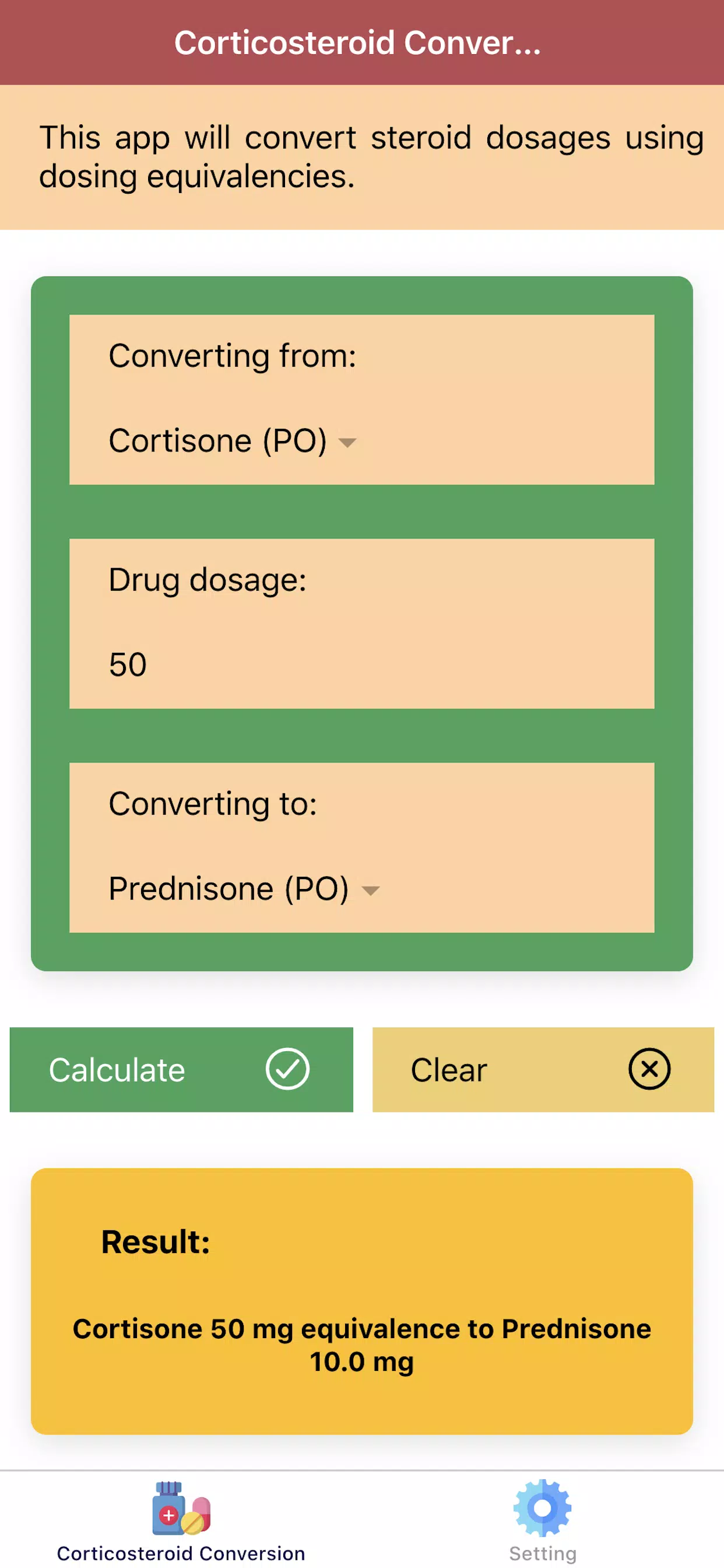 Corticosteroid Conversion Chart