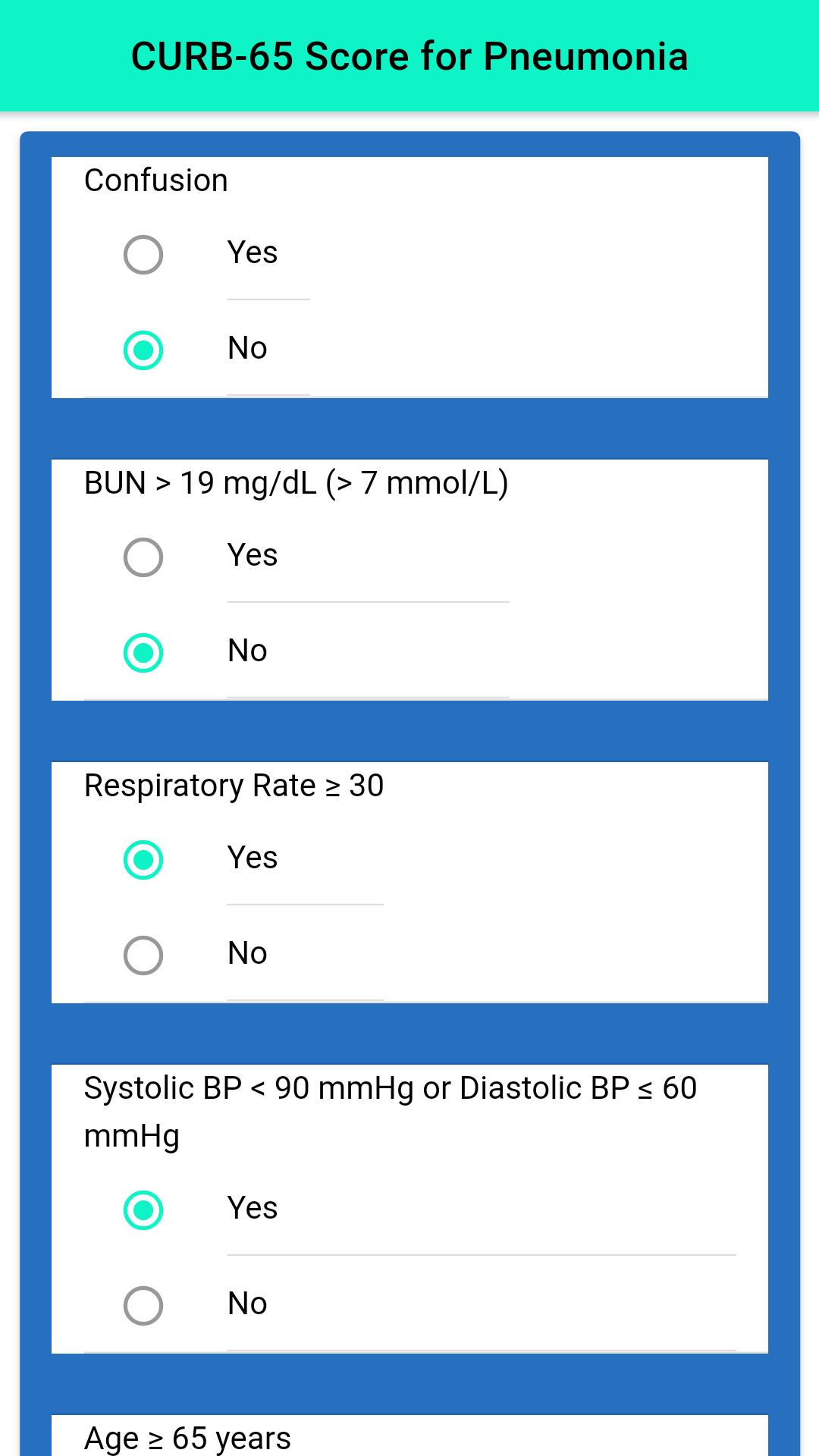 CURB-65 Score for Pneumonia - Mortality Risk APK für Android herunterladen CURB-65 Score for Pneumonia - Mortality Risk APK für Android herunterladen