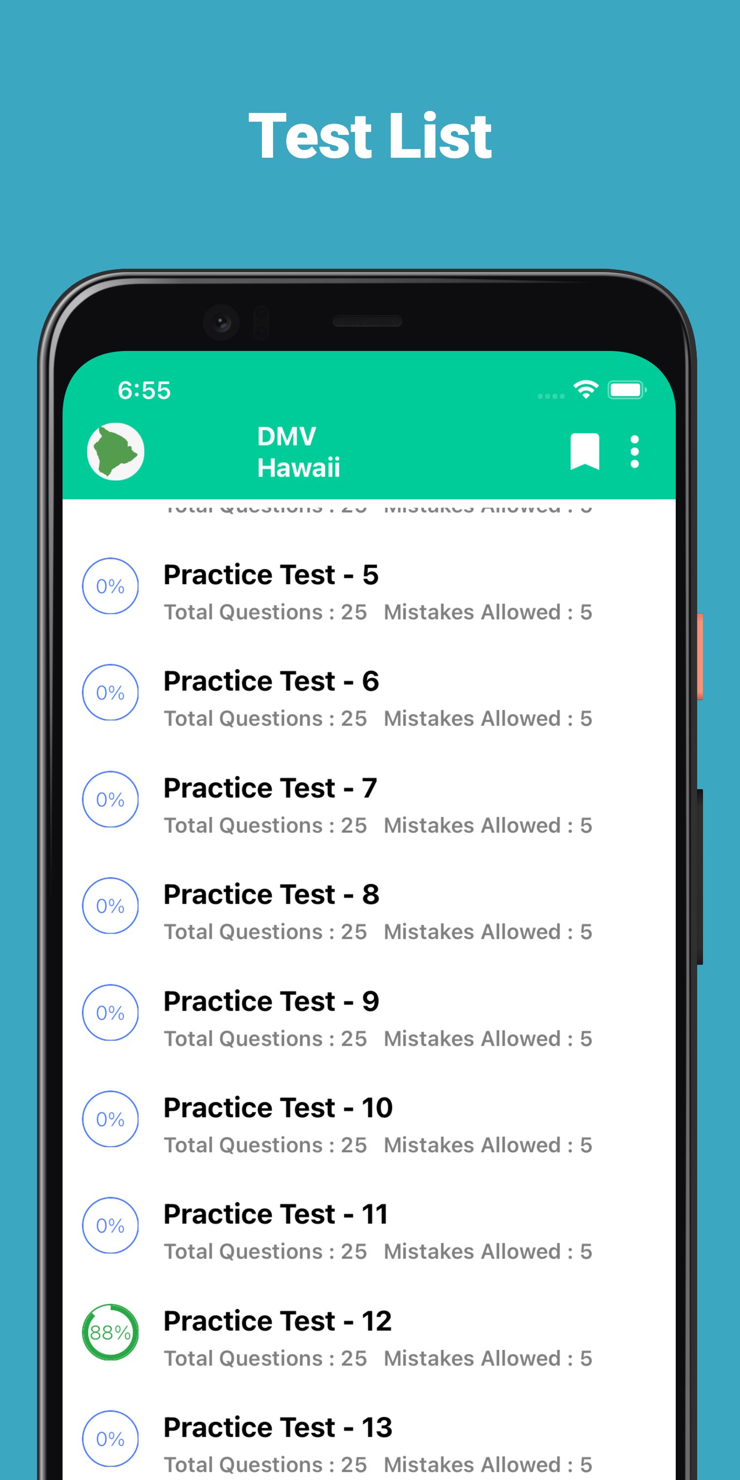 Hawaii DMV Permit Test 2023 APK للاندرويد تنزيل