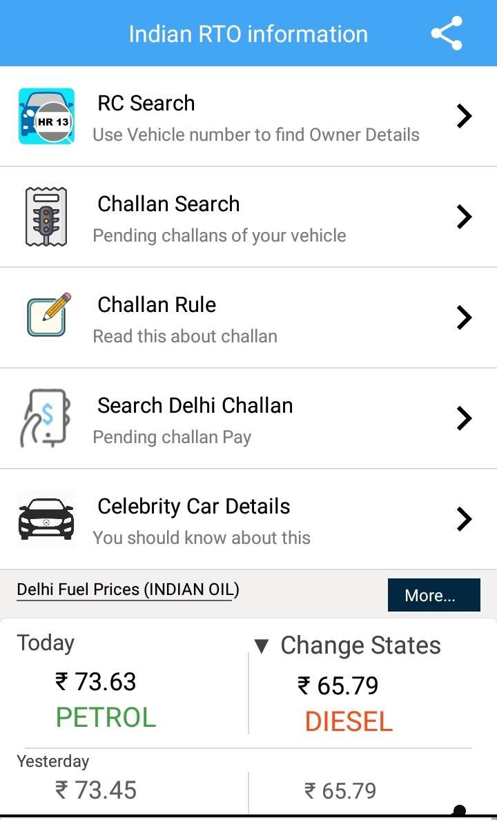 RTO Vehicle owner details and Challan information APK for Android Download