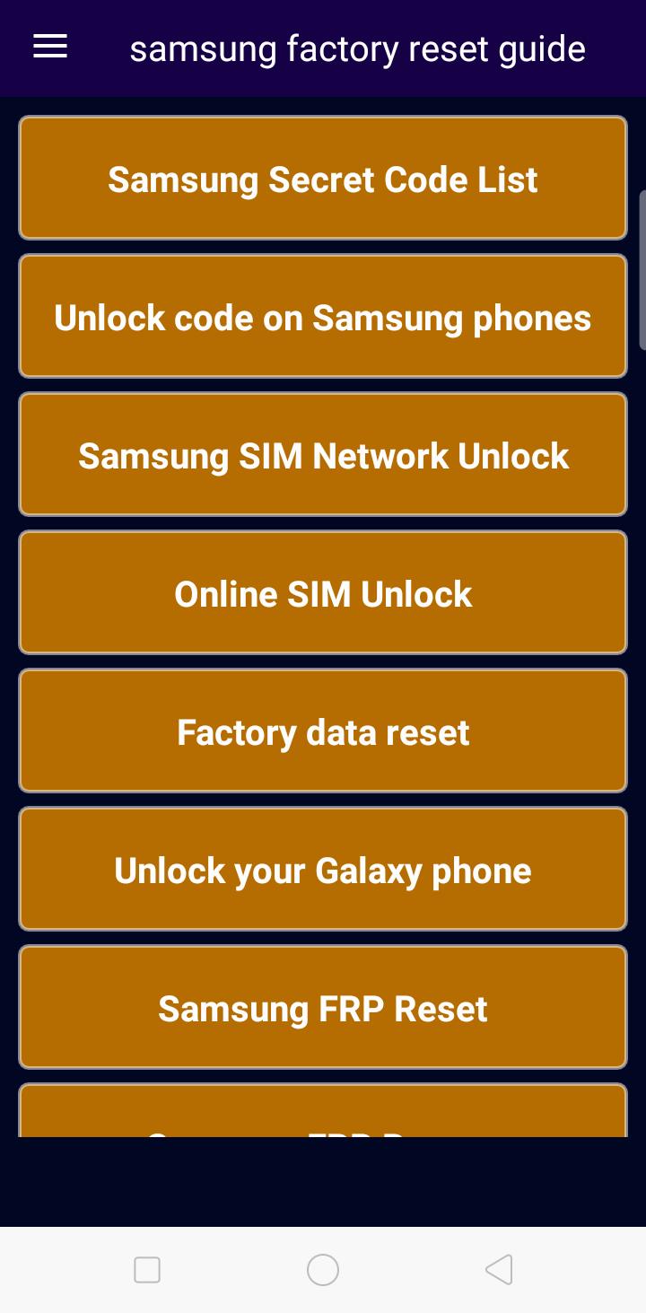 Samsung Factory Reset Guide APK for Android Download Samsung Factory Reset Guide APK for Android Download