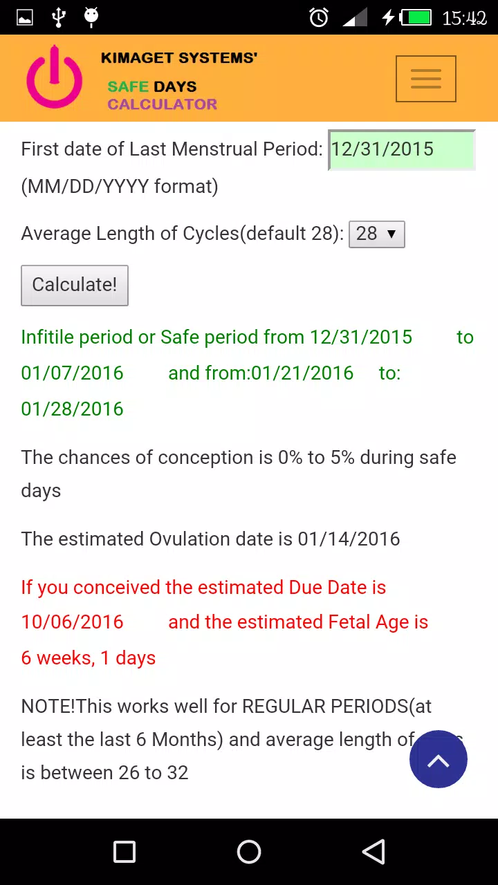 Menstrual Cycle Chart Safe Days