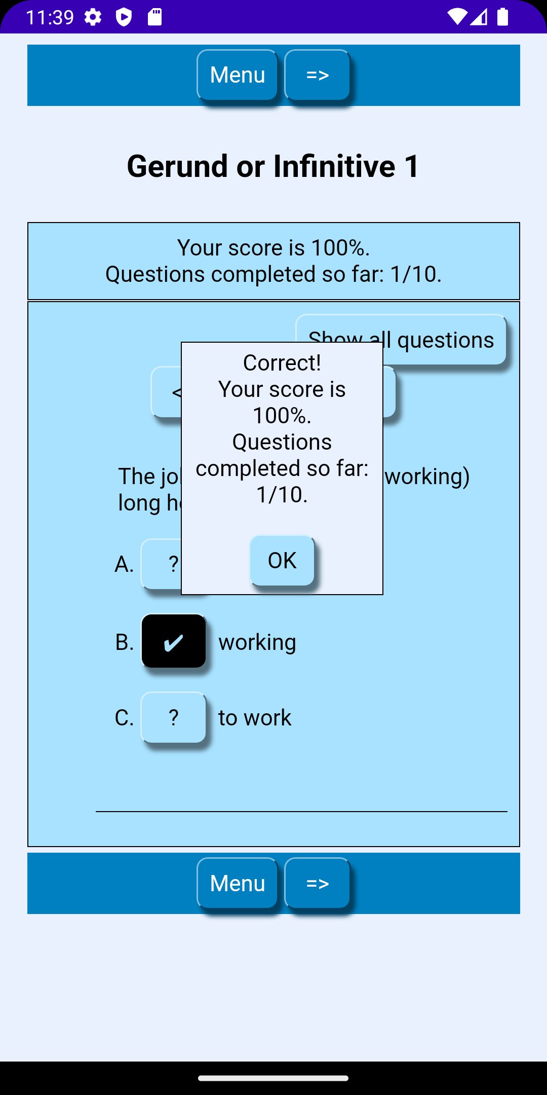 Gerund or Infinitive APK 2.7 pour Android Gratuit télécharger