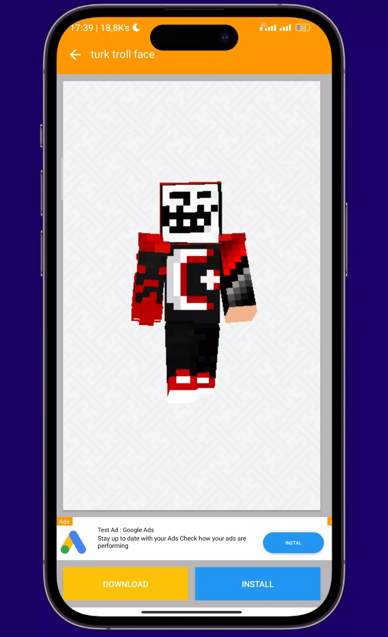 Troll Face In Minecraft Skin