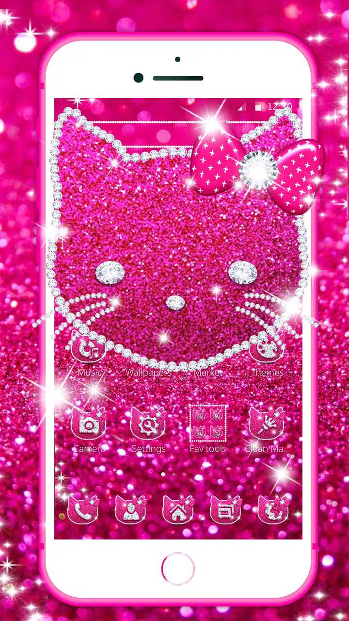 Wallpaper Hello Kitty Glitter