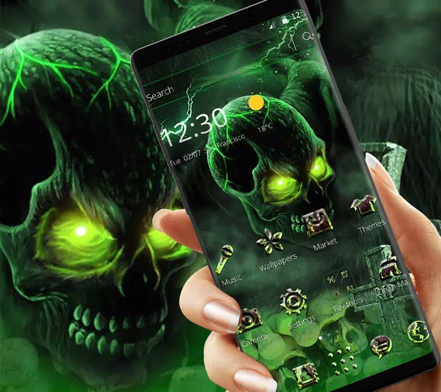 Green Evil Skulls Wallpapers