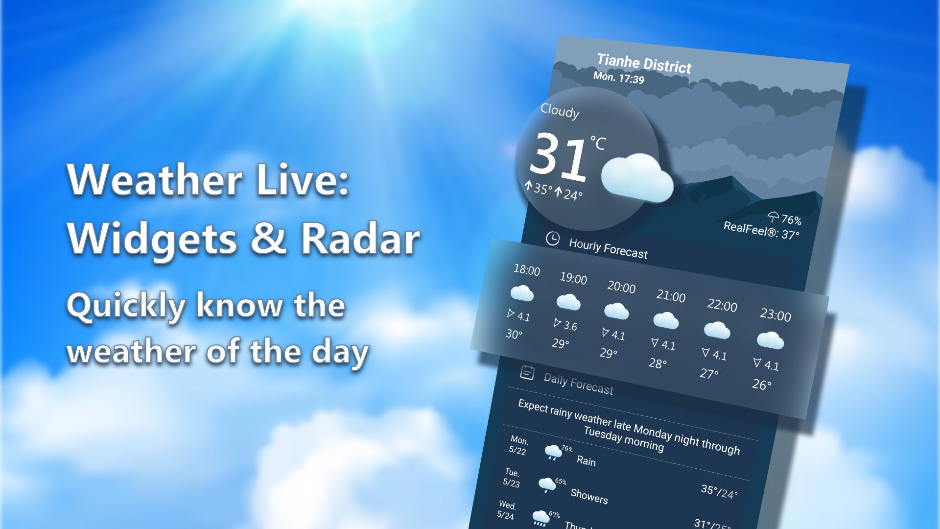 Descarga de APK de Weather Live: Widgets & Radar para Android