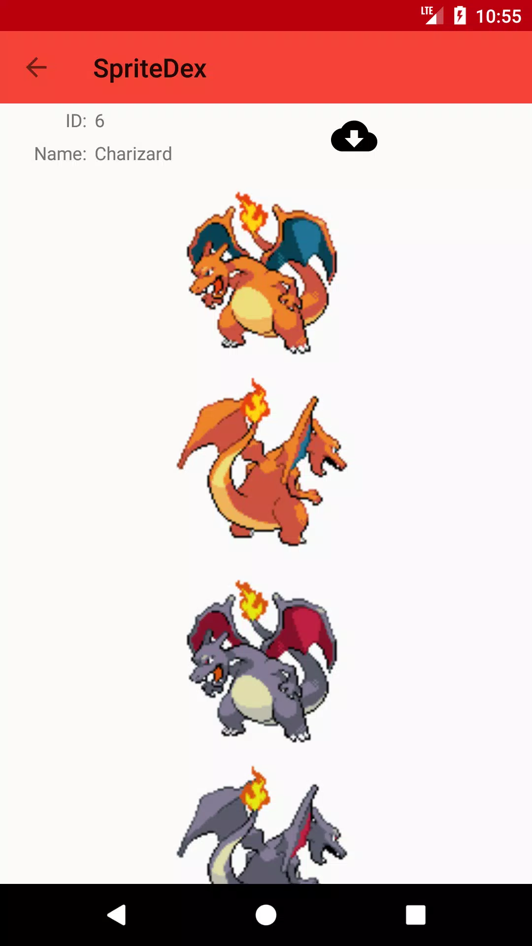 Charizard Sprite Sheet