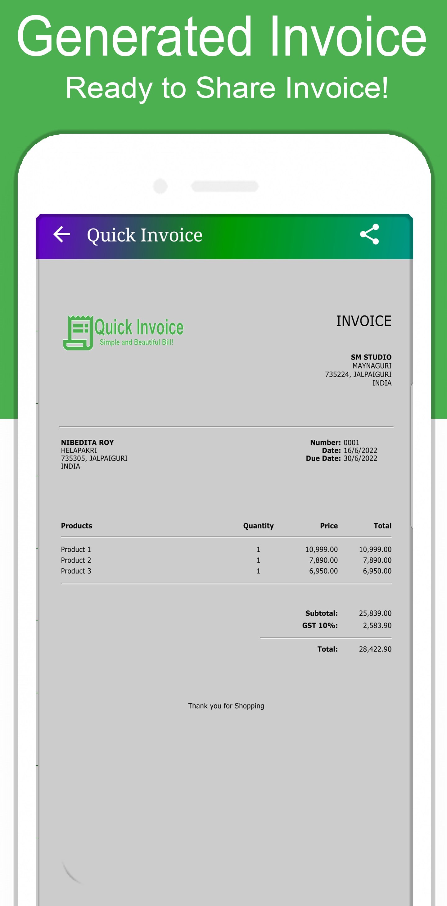 Quick Invoice & GST Billing APK for Android Download