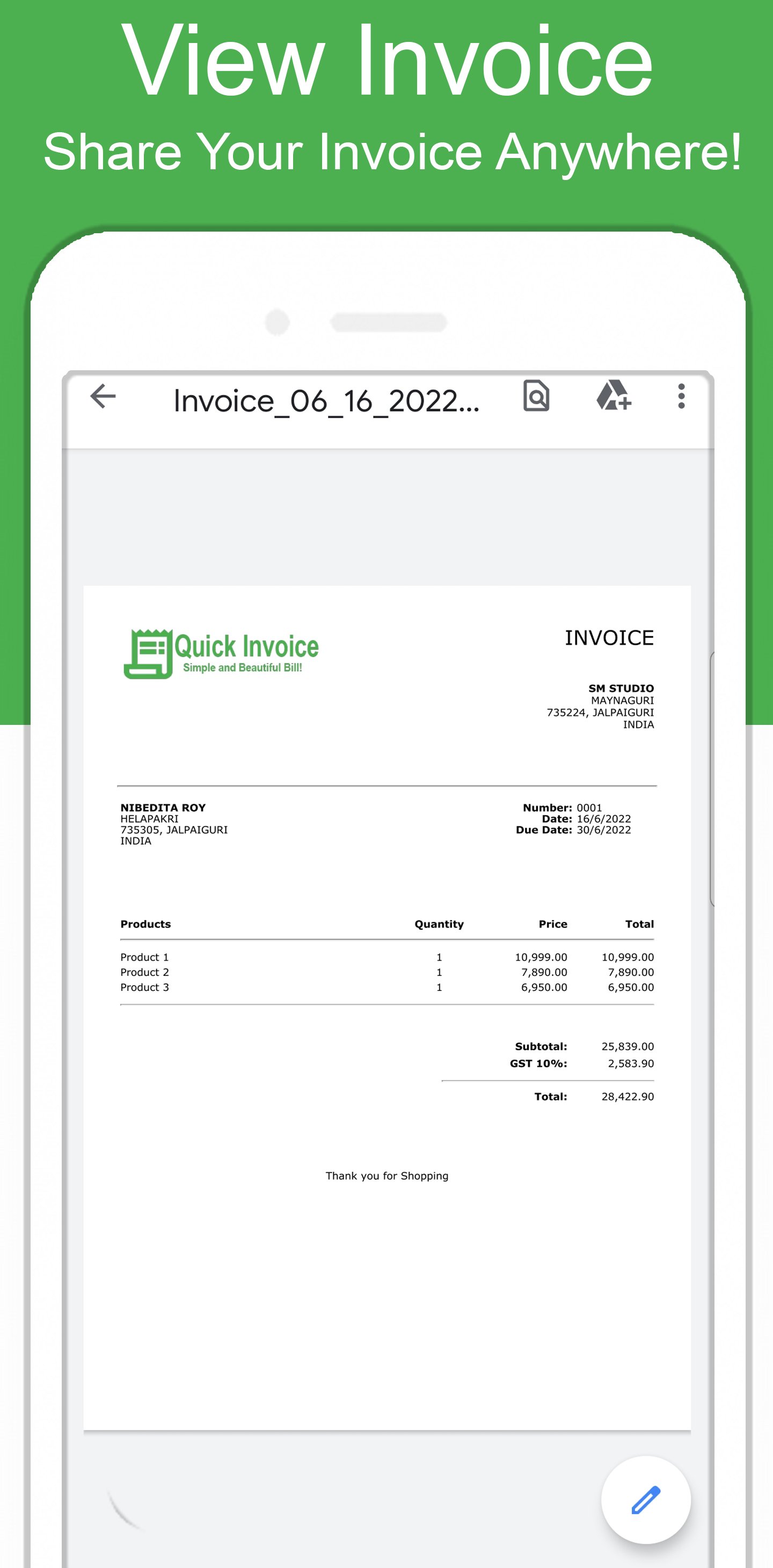 Quick Invoice & GST Billing APK for Android Download