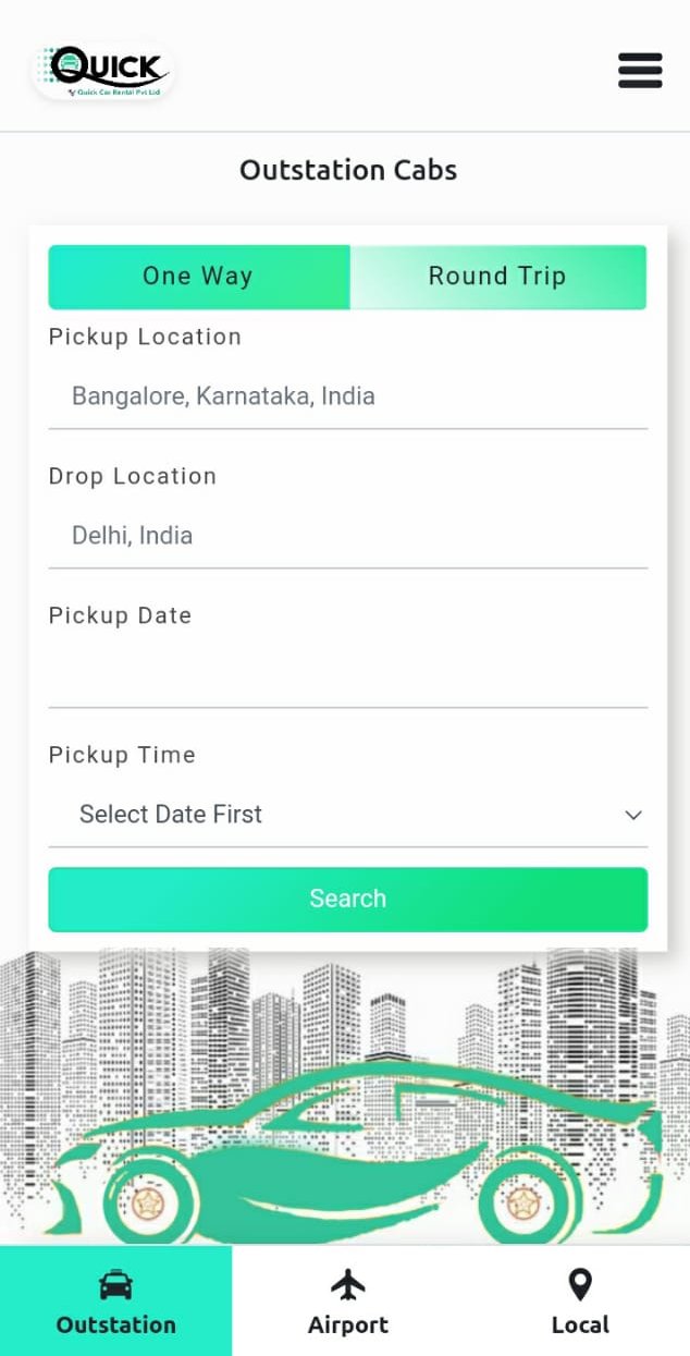 Quick car rental - booking app APK للاندرويد تنزيل