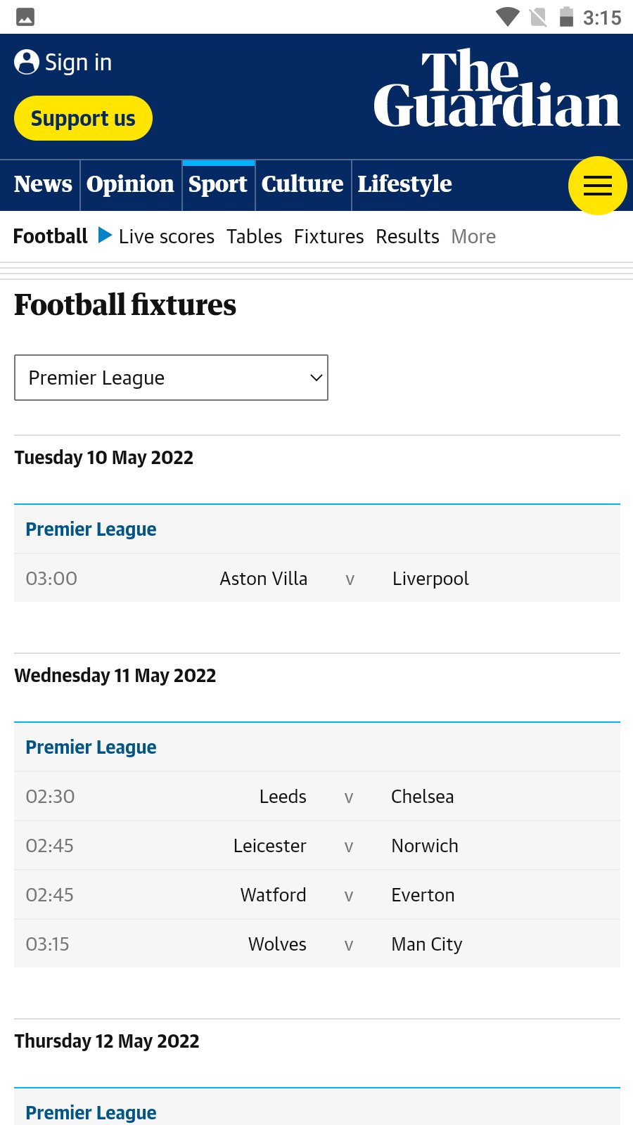 Football fixtures APK for Android Download