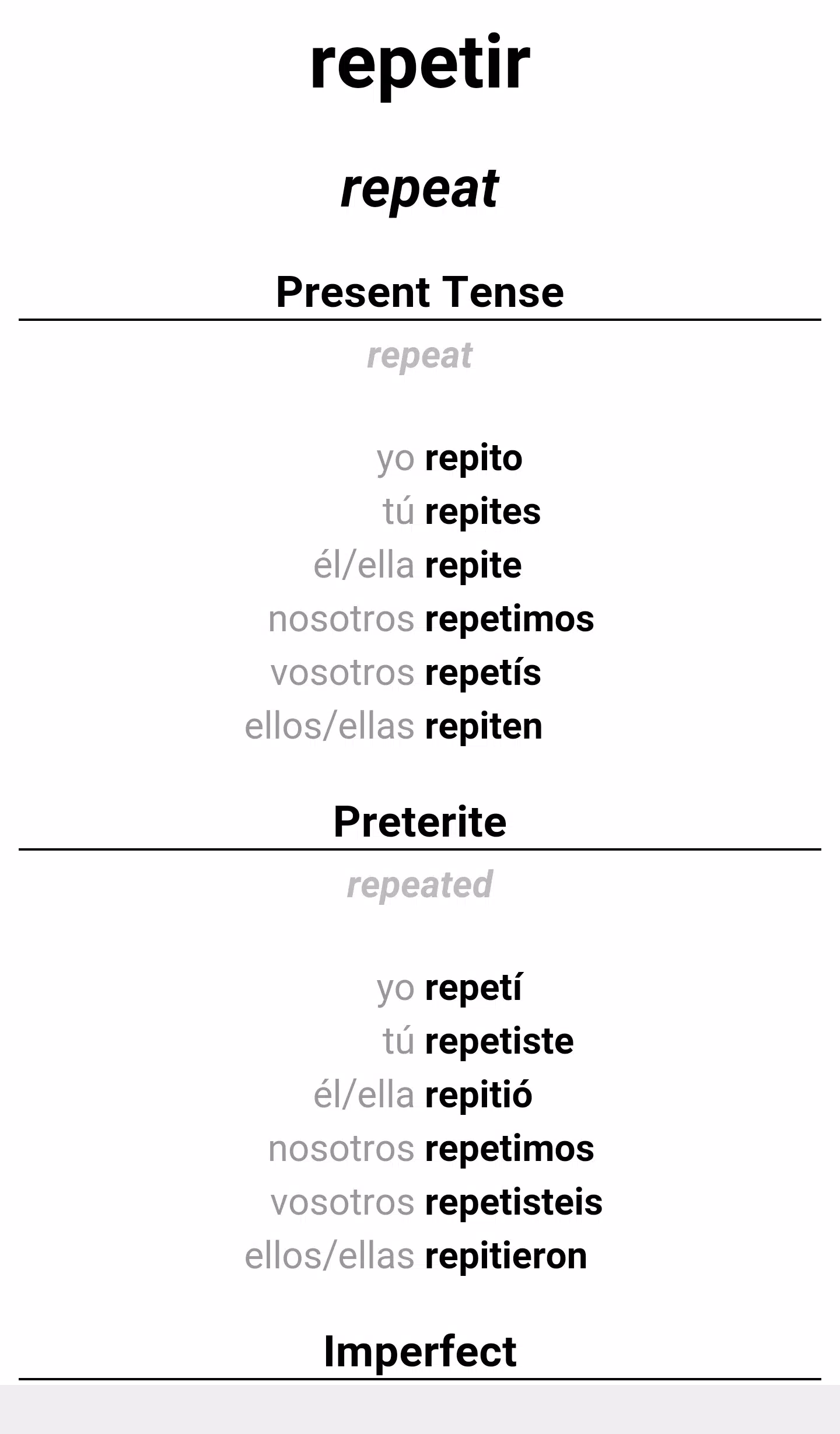 Repetir Conjugation