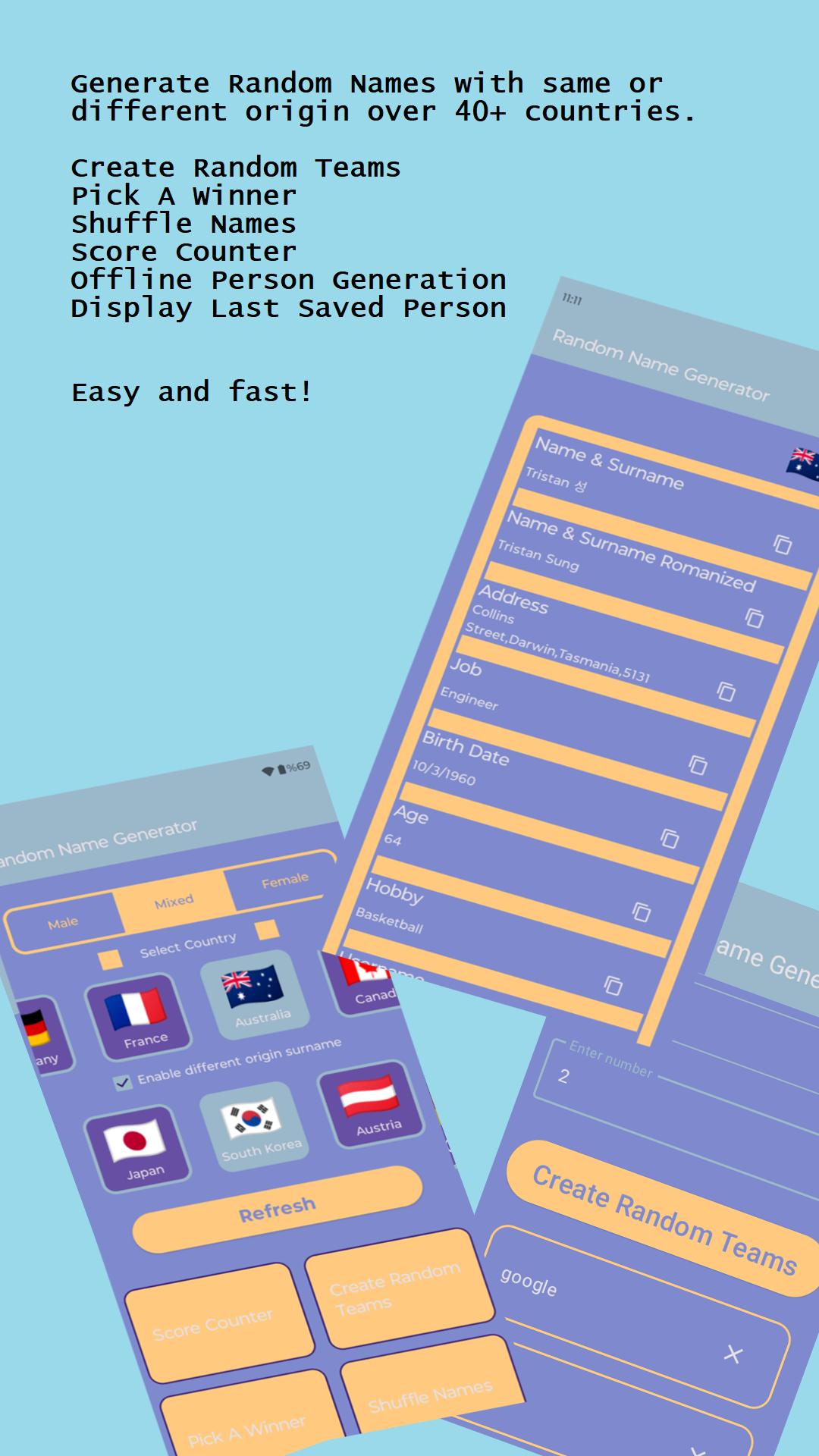 Random Name Generator APK 안드로이드용 다운로드 - 최신 버전 Random Name Generator APK 안드로이드용 다운로드 - 최신 버전