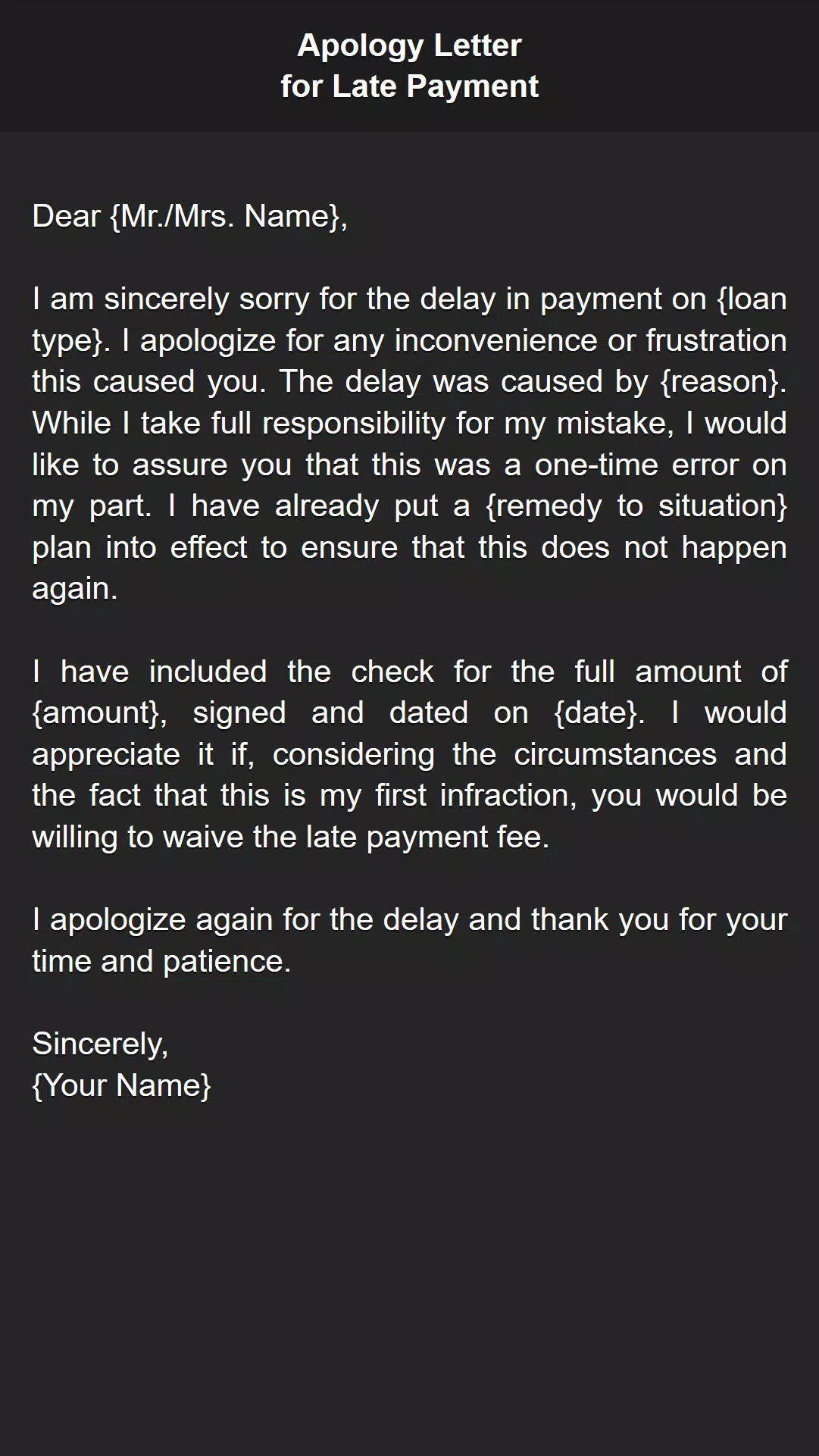 Sorry For The Inconvenience Letter