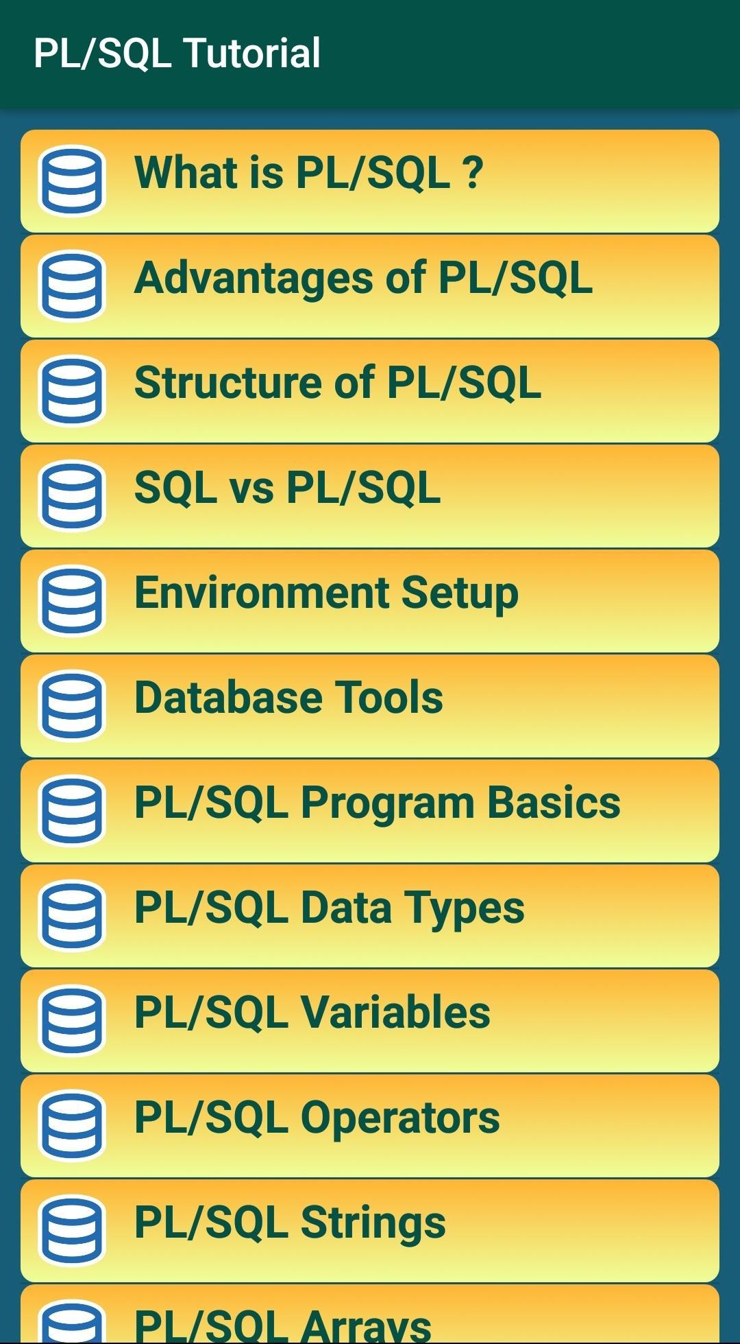 PL/SQL Tutorial APK for Android Download PL/SQL Tutorial APK for Android Download