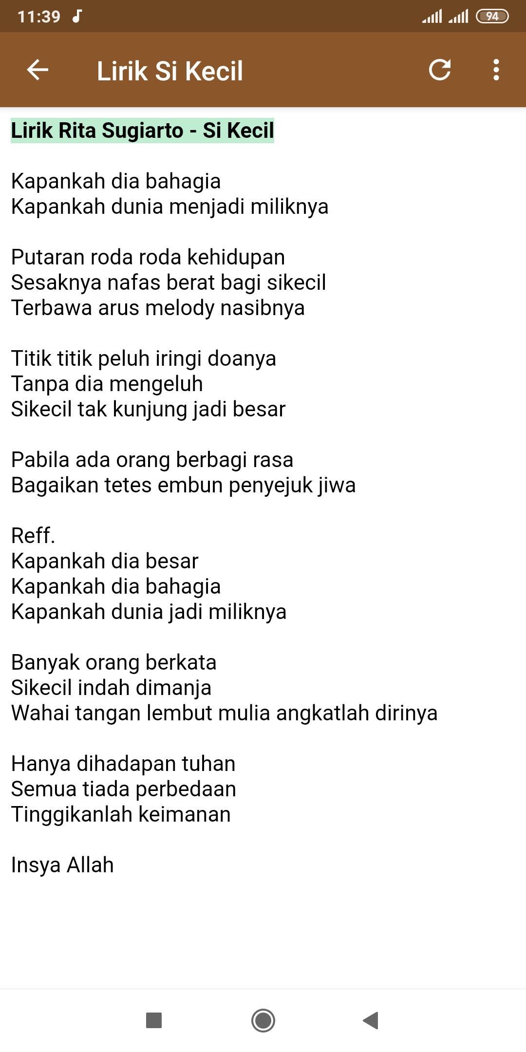 √ Lirik Lagu Sejuta Luka Rita Sugiarto