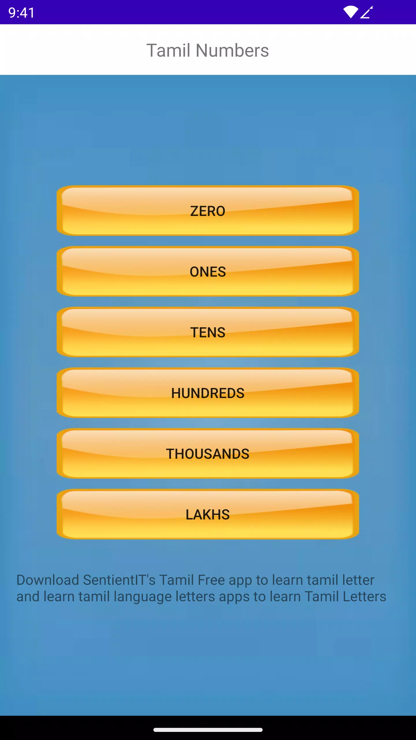 Tamil Language Numbers