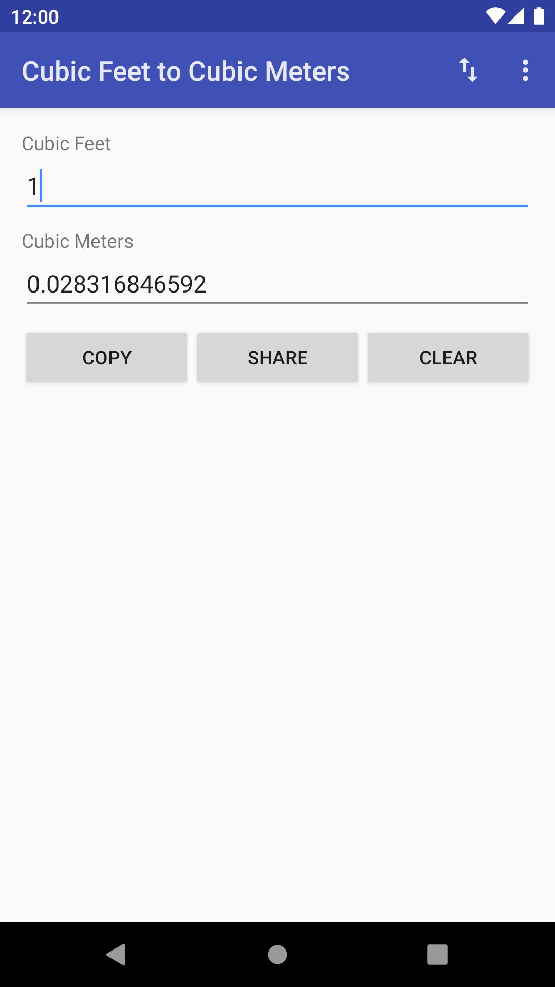 Cubic Feet to Cubic Meters APK للاندرويد تنزيل