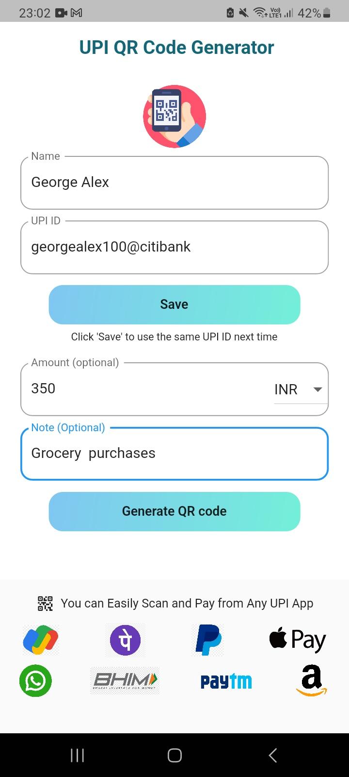 Easy UPI QR Code Generator安卓版应用APK下载 Easy UPI QR Code Generator安卓版应用APK下载
