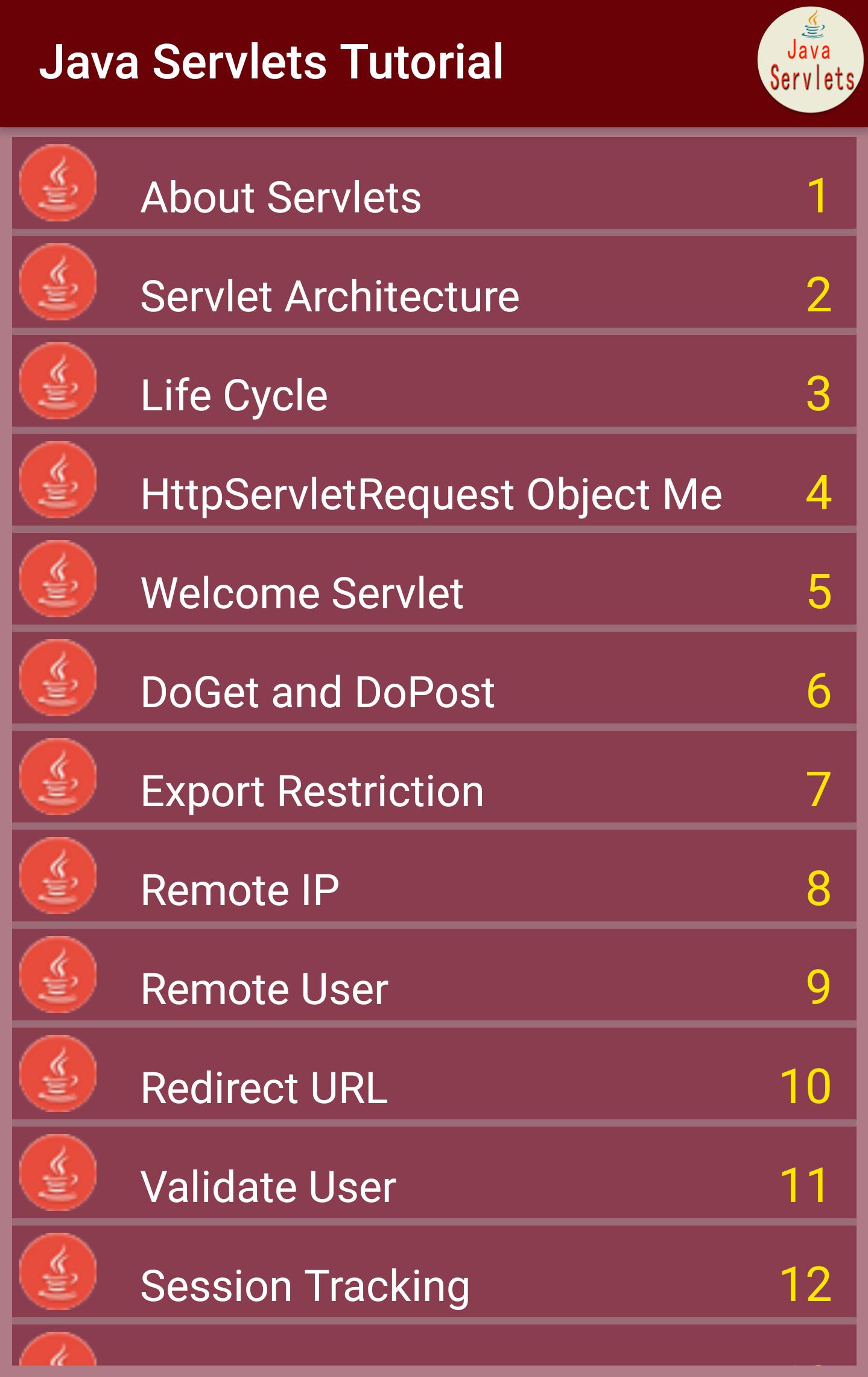 Servlets Java Tutorial APK للاندرويد تنزيل Servlets Java Tutorial APK للاندرويد تنزيل