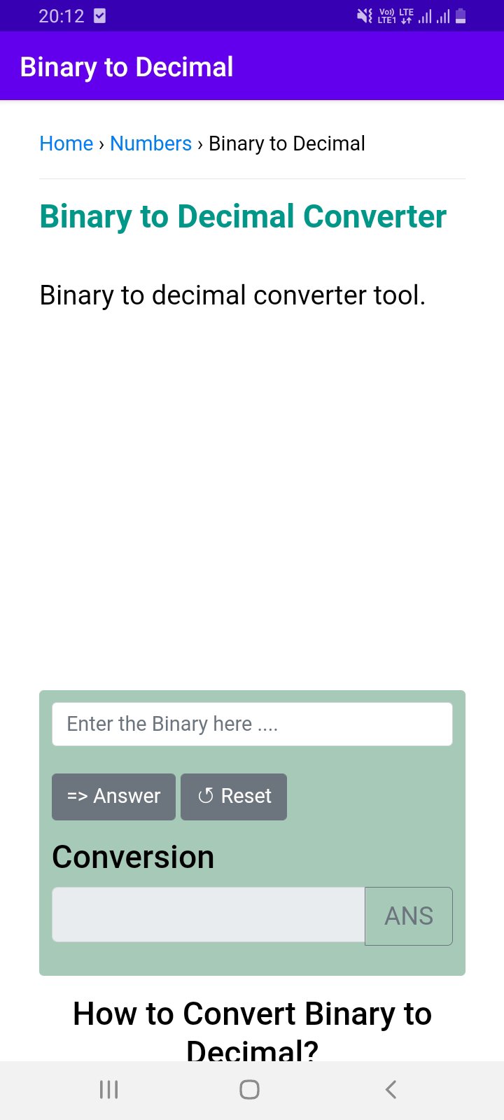 Descarga de APK de Binary to Decimal para Android