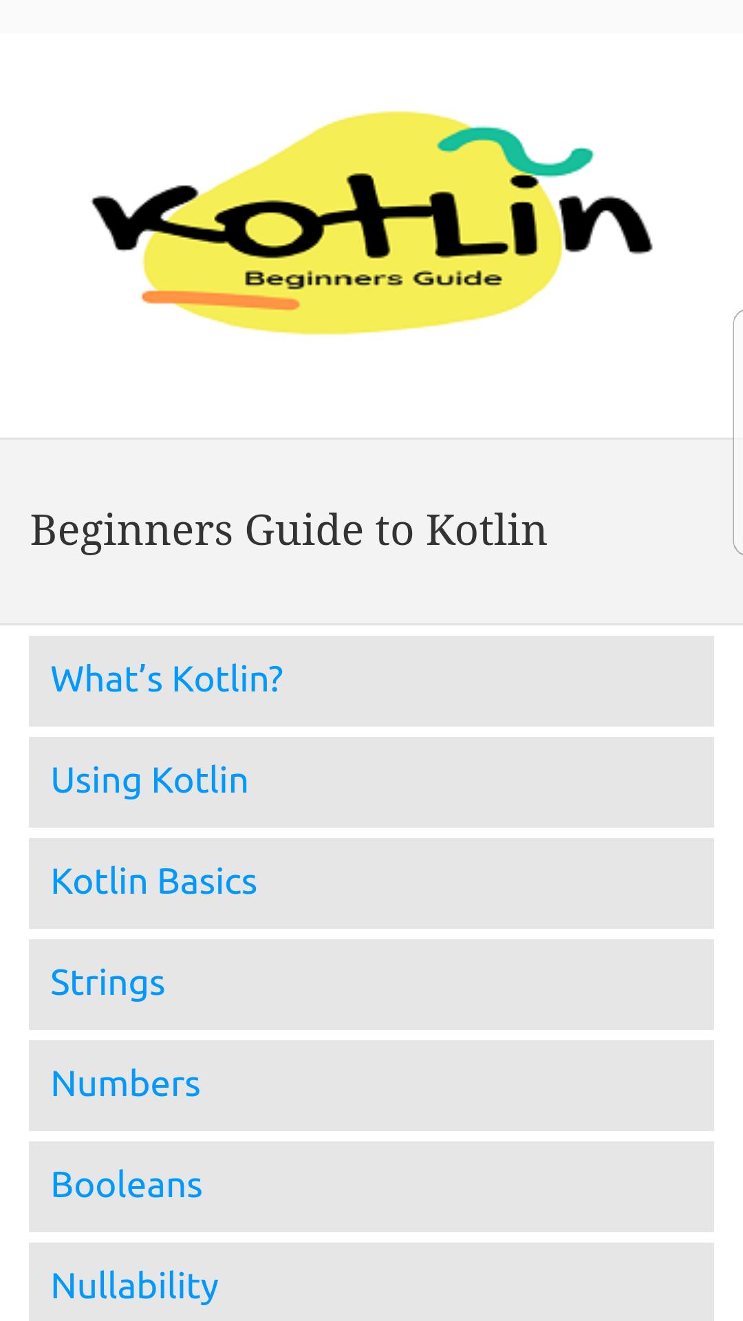 Learn Kotlin Beginners Tutorials APK للاندرويد تنزيل Learn Kotlin Beginners Tutorials APK للاندرويد تنزيل